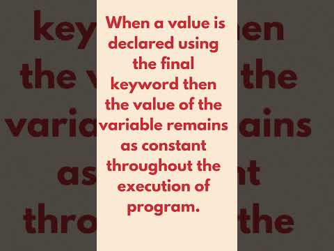 what is final keyword in java