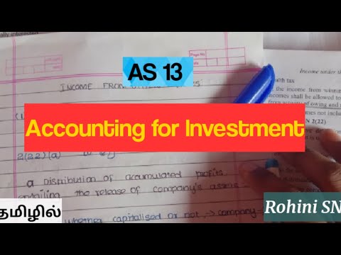 AS 13 - Accounting For Investments in Tamil / Accounting Standard for intermediate