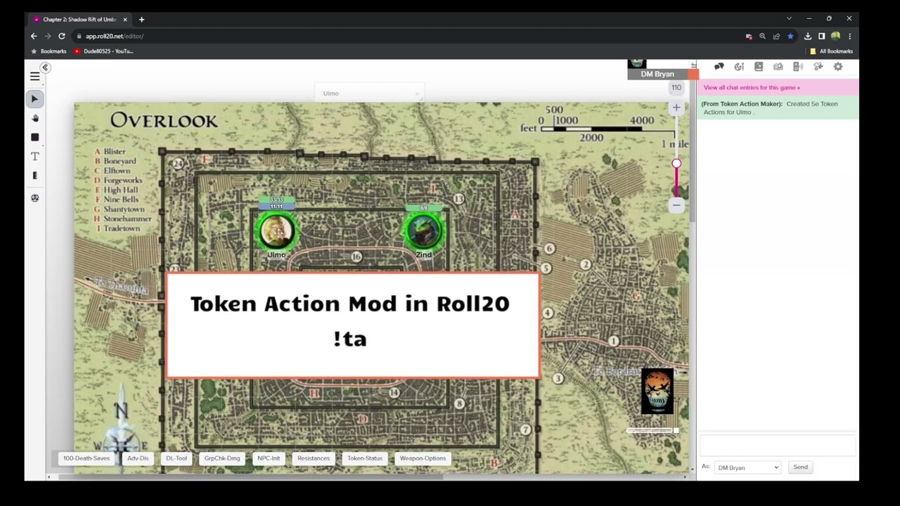 Token Action Mod  for Roll20 - Add ALL