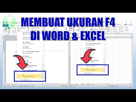 Cara Membuat Ukuran F4 di Word dan Excel