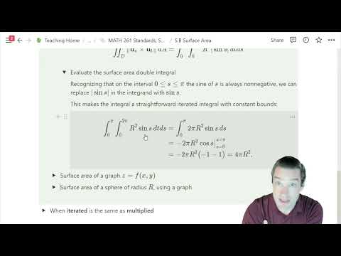261 11 6 Surface Area of Sphere via Parametrization