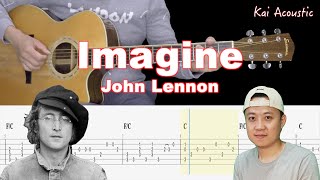John Lennon - Imagine | Fingerstyle Guitar Tutorial TAB by Kai Acoustic 악보