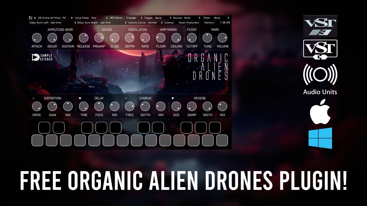 Organic Alien Drones Free Plugin VST3 VST AU