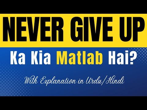 Never Give Up Meaning in Hindi | 'Never Give Up Ka Kya Matlab Hota Hai' Hindi/Urdu
