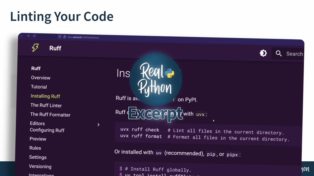 Run Ruff on Your Python Code: ruff check and ruff rule Explained