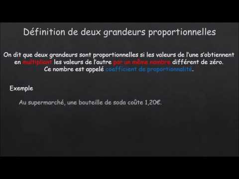Définition grandeurs proportionnelles