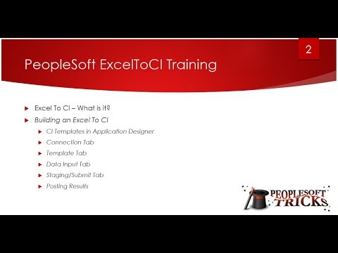 PeopleSoft ExcelToCI Training