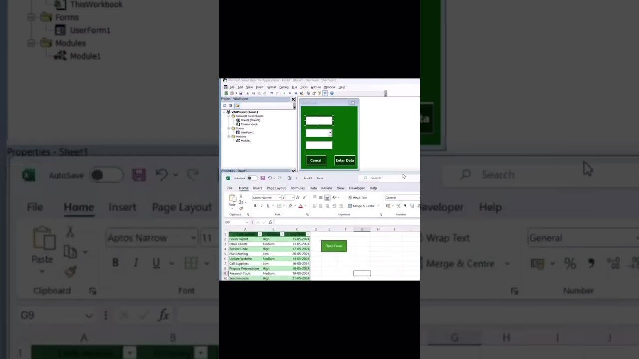 Excel VBA UserForm: Easy Creation & Customization!  #shortsvideo #vba #automation