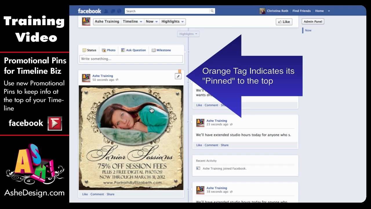 Promotional Pins for Facebook from Ashe Design