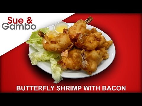 Butterfly / Butterflied Shrimp with Bacon