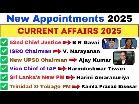 Top Appointments of 2025 | Who’s Who in 2025 | Latest Current Affairs