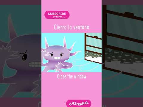 Cierra la ventana ❄️ Learn Spanish with Ilustrañol #spanish #西班牙语 #スペイン語 #스페인어 #español