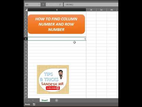 Easy way to find Column Number and Row Number in Excel #tips #shorts #viral 🤫🤫