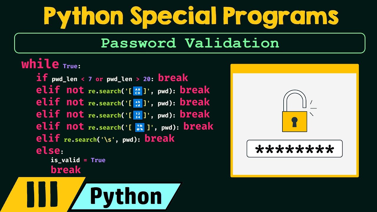 Python Special Programs - Password Validation