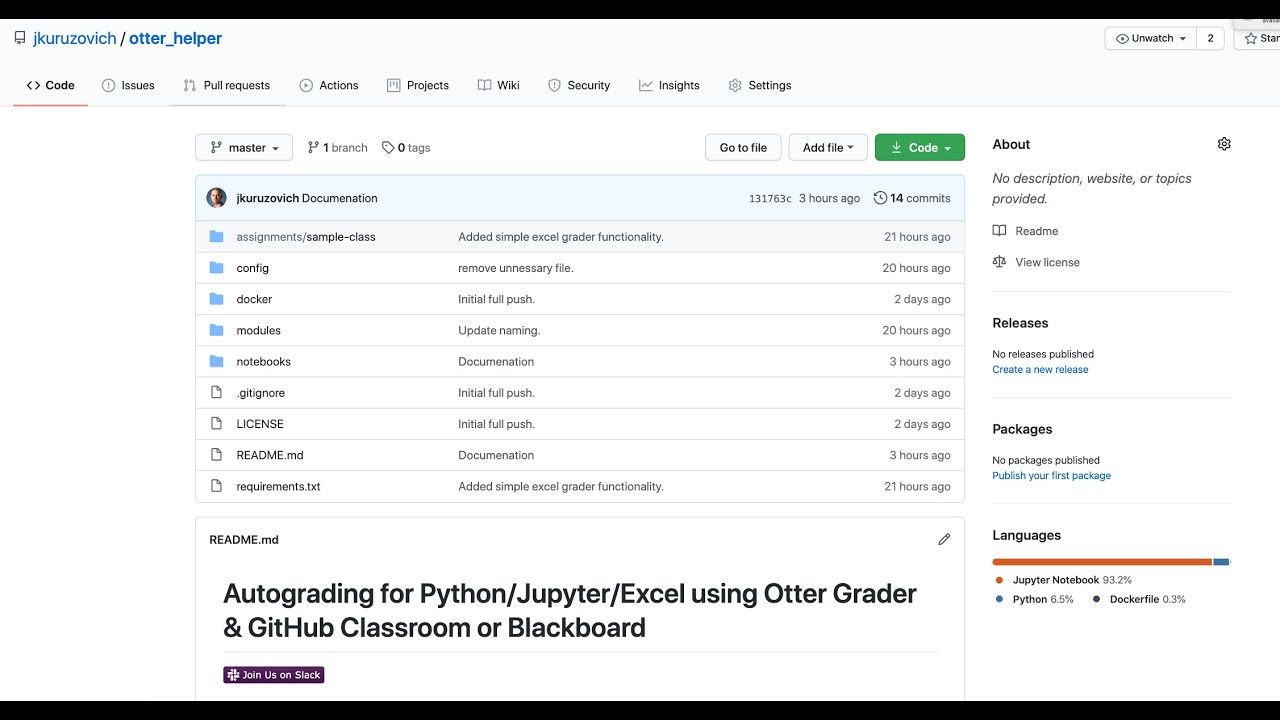 Autograding for Python/Jupyter/Excel using Otter Grader & GitHub Classroom or Blackboard