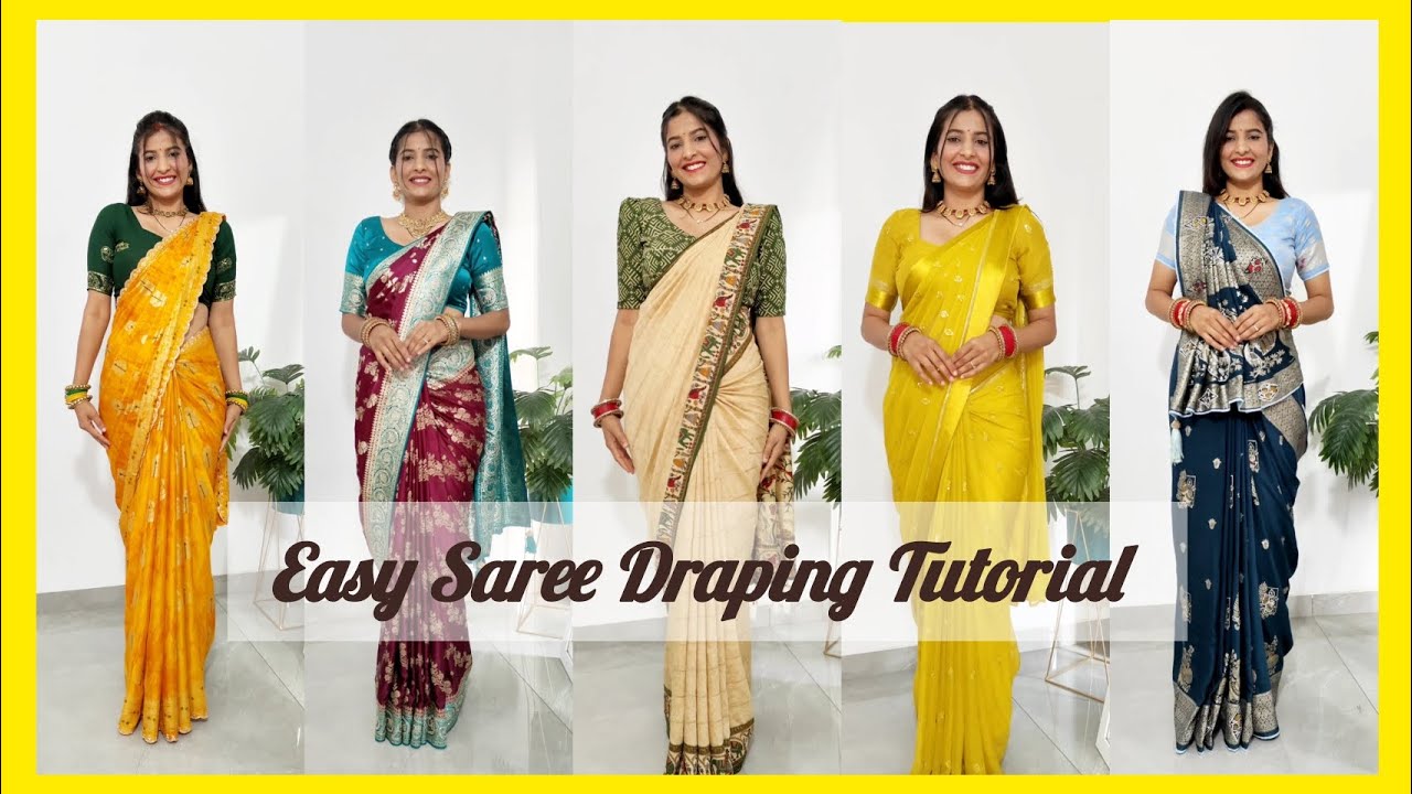Easy Saree Draping Tutorial for beginners #saree #drape #sareedraping #rekhamishra 