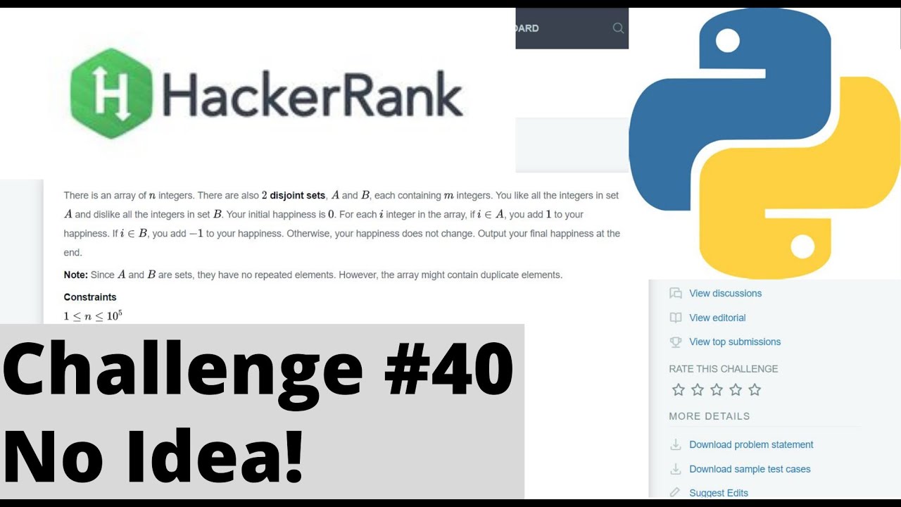 Hackerrank Python | Challenge #40 | No Idea!