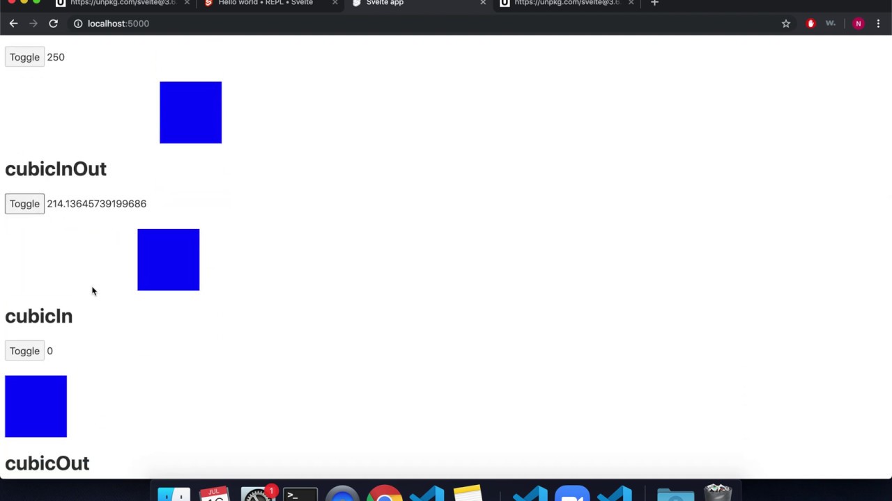 Svelte - Easing functions