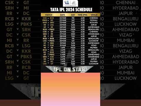 🚨 IPL 2024 schedule announced 🚨CSK will take on RCB in the tournament opener on 22nd March 2024.#