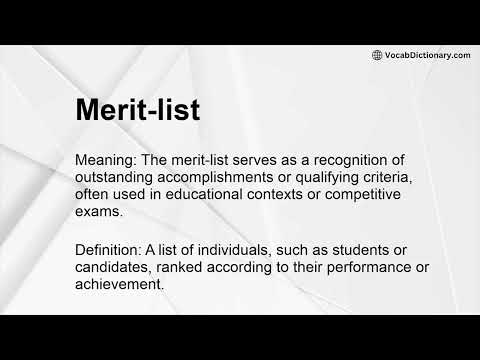 Merit-list Meaning