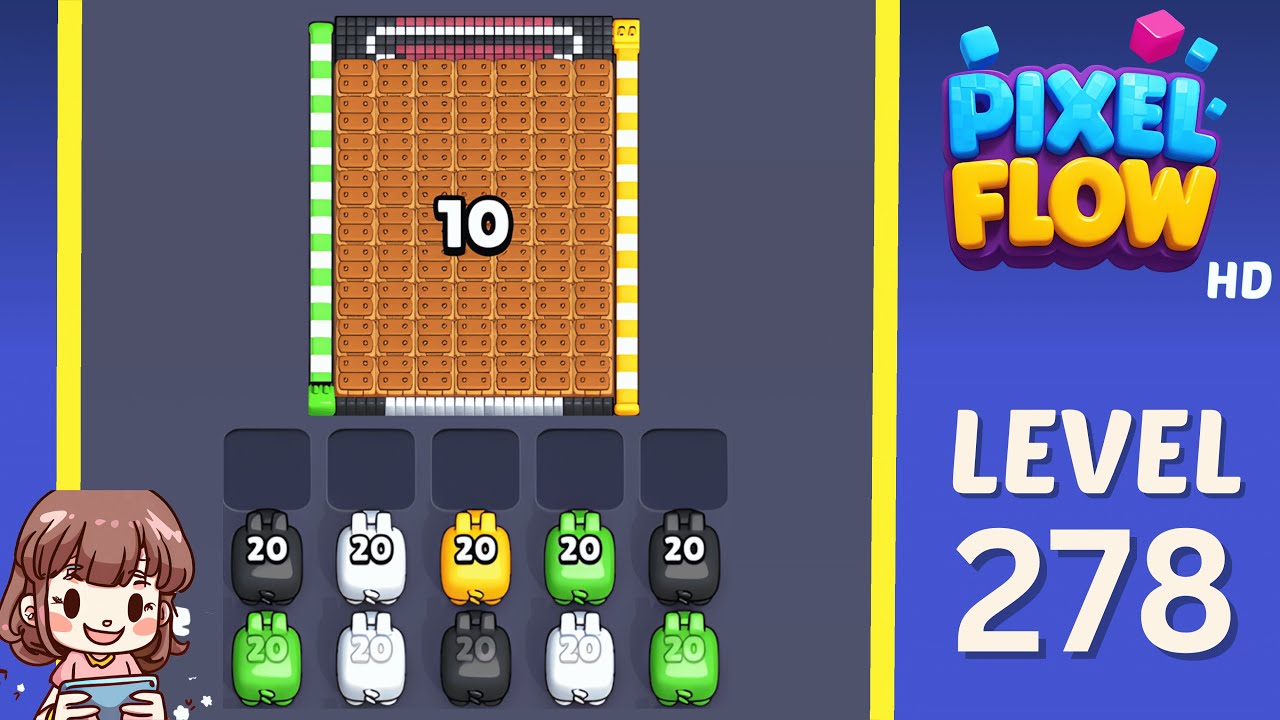 Pixel Flow Level 278 Solution Walkthrough