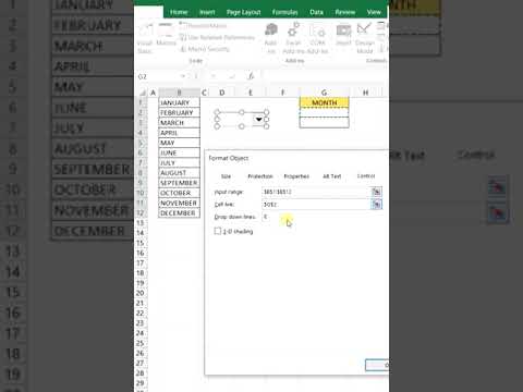 Combo box (Form Control) | Index Function