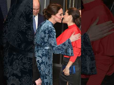 Kate looked glowing in a blue floral velvet dress by Erdem