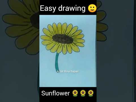 sunflower drawing🌻।how to draw a sunflower #shorts #viral #kids