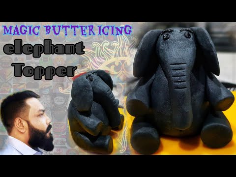 How to make a Topper in the shape of an elephant | Magic butter icing. Completely used butter icing