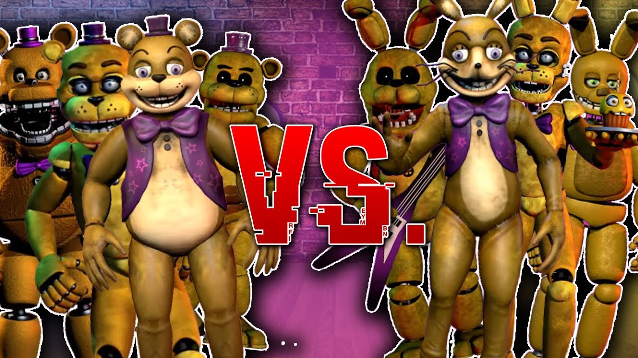 ALL FREDBEAR VS ALL SPRINGBONNIE MODELS
