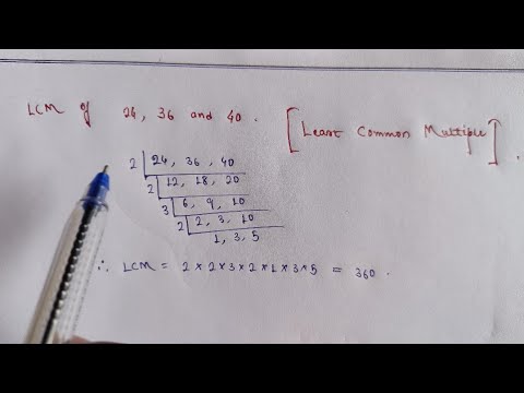 LCM of 24,36 and 40/ easy method of LCM