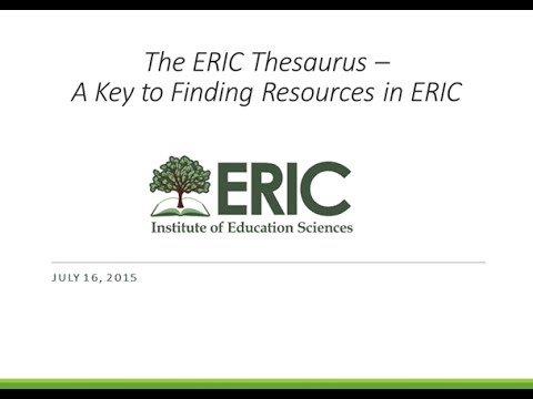Part 1 – Thesaurus Overview and Background