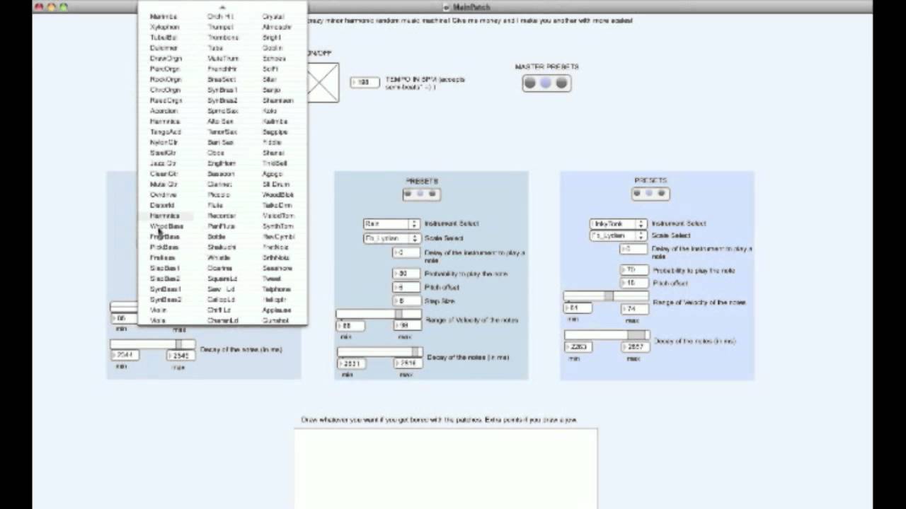 MaxMSP - Random Music Machine