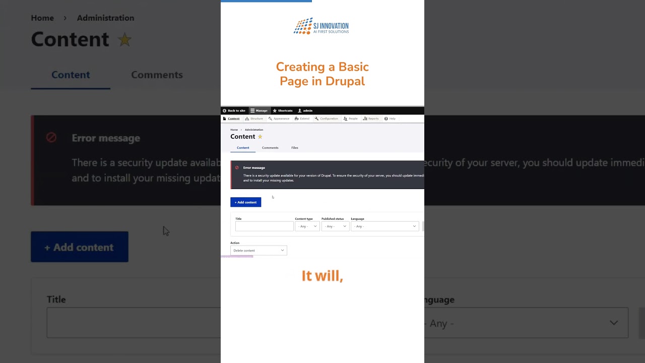 Creating a Basic Page in Drupal: A Step-by-Step Guide
