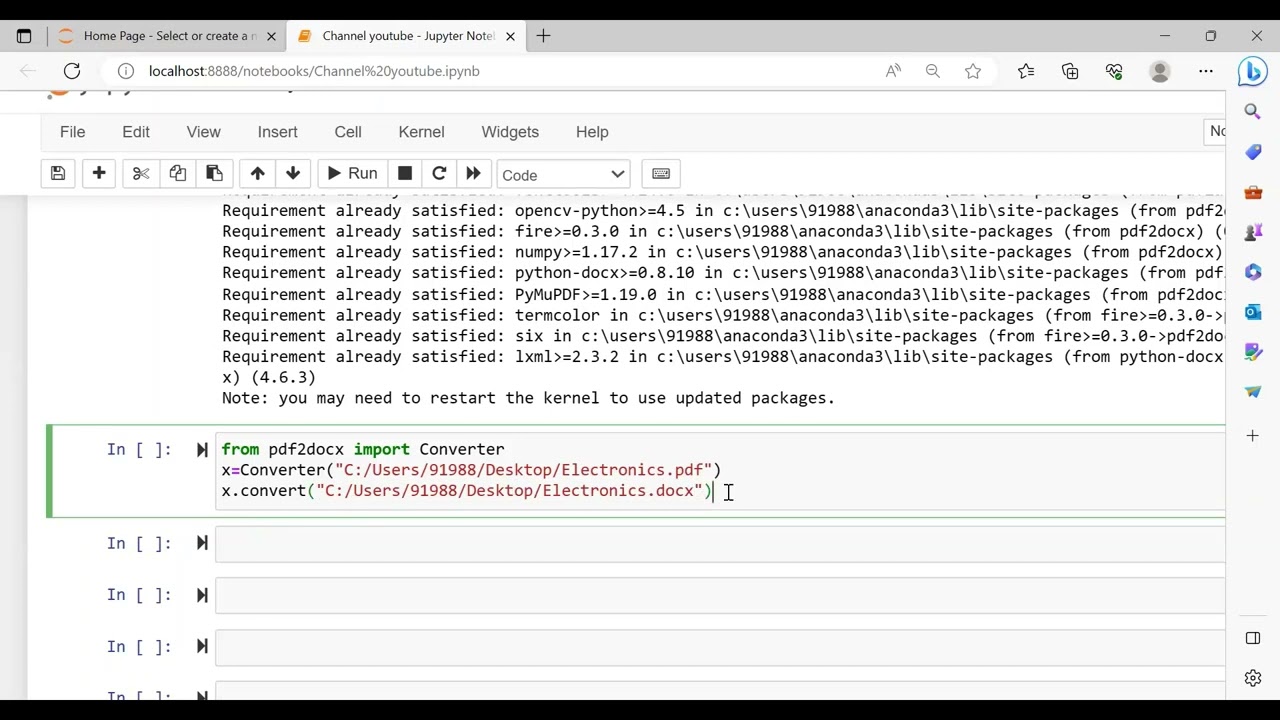 Python: Python code to convert PDF to DOCX