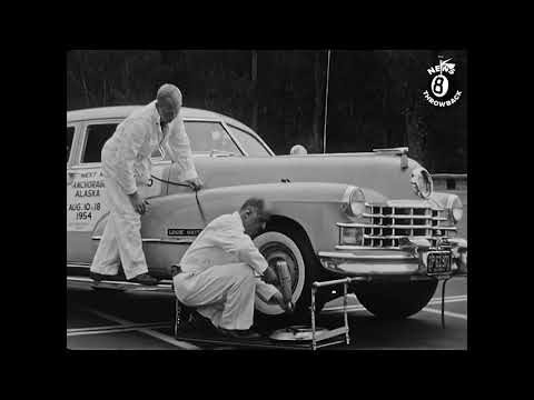 Louie Mattar and his fabulous car in San Diego 1954