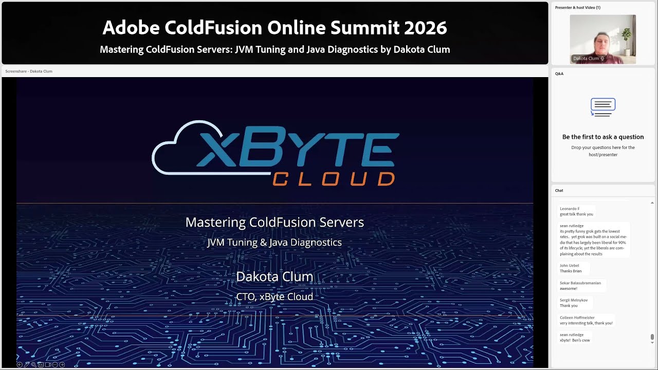 Mastering ColdFusion Servers: JVM Tuning and Java Diagnostics by Dakota Clum