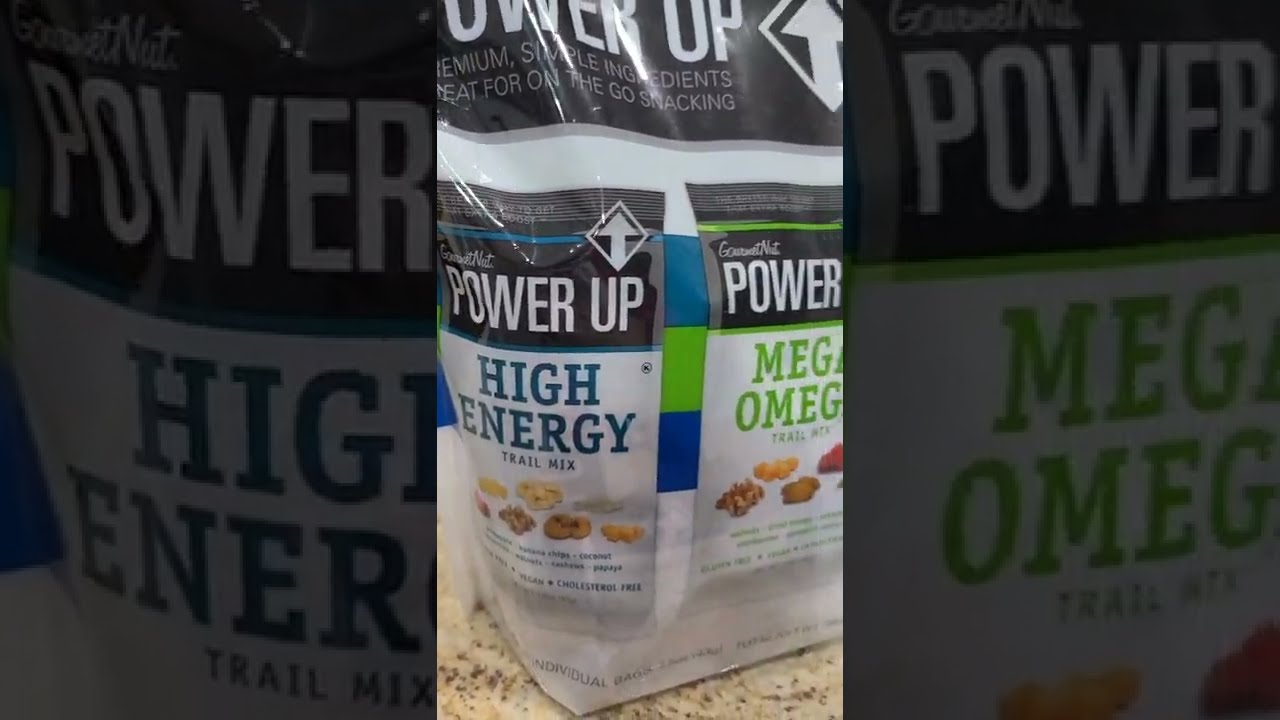 Trying new healthy snack! Power up Trail Mix. Three different Flavors of On-the-go snacking pack.