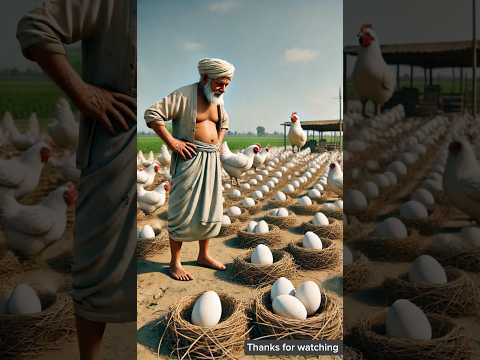 The farmer put fake eggs in the hens' nest 😭 #ai #hen #egg #farmer