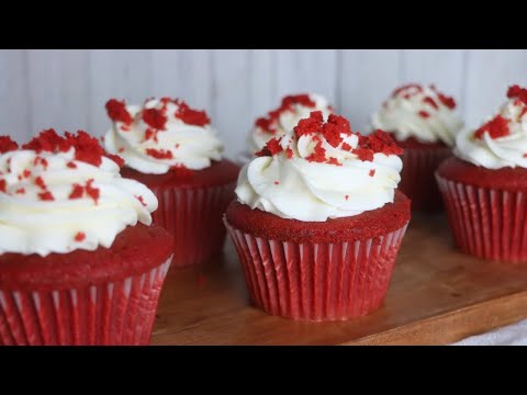 Soft&Fluffy Red Velvet Cupcakes|Asmr Baking!
