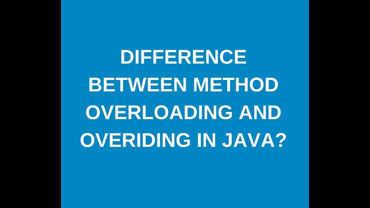 Differences between method overloading and method overriding | www.java-interview-questions.com