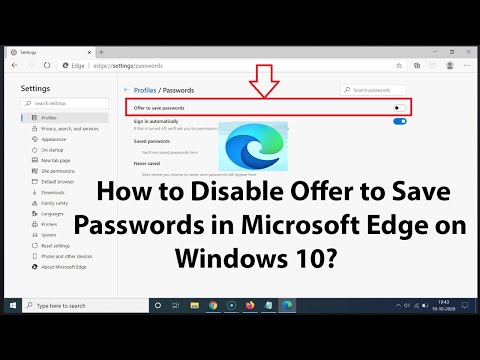 How to Disable Offer to Save Passwords in Microsoft Edge on Windows 10?