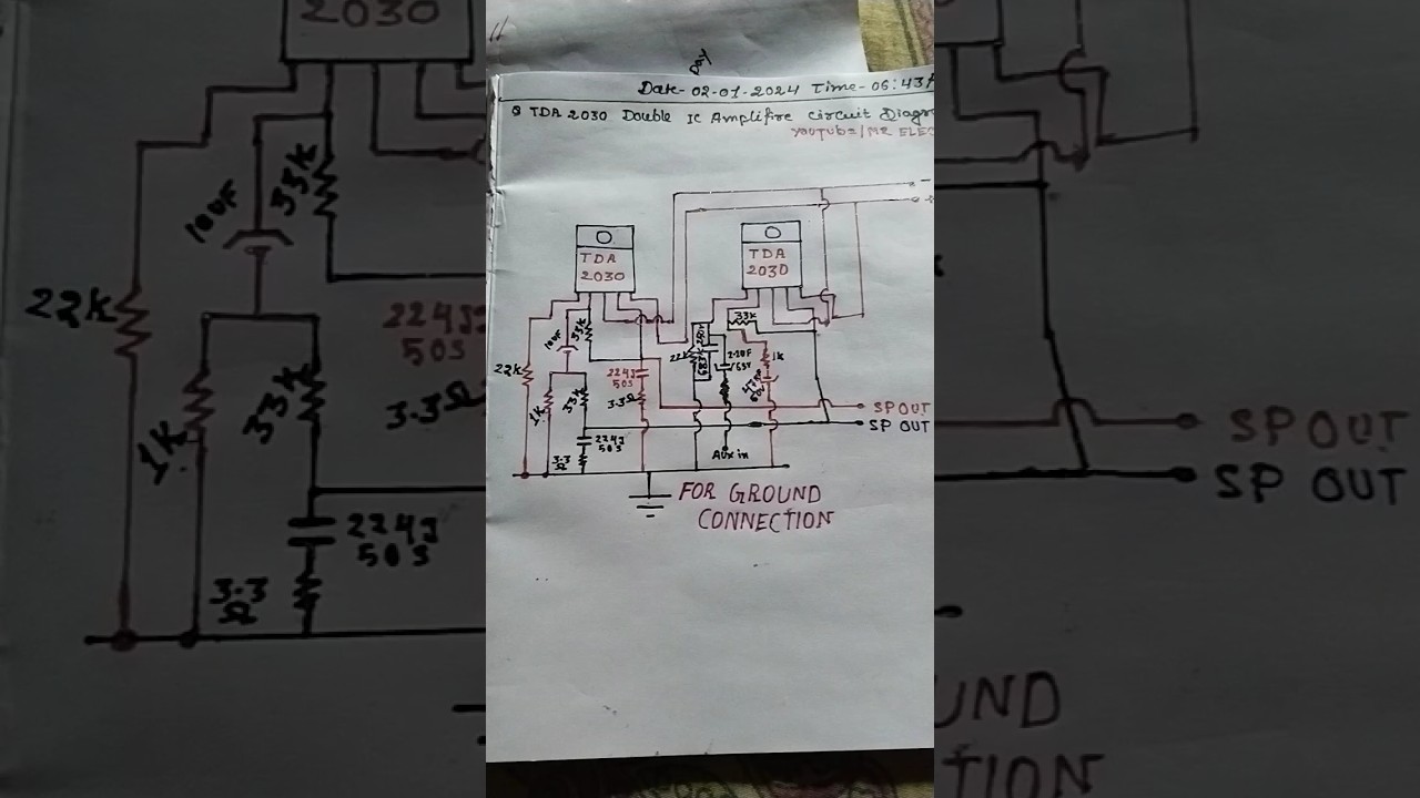 Tda2030 double ic amplifier circuit diagram|#tda2030#amplifier #music