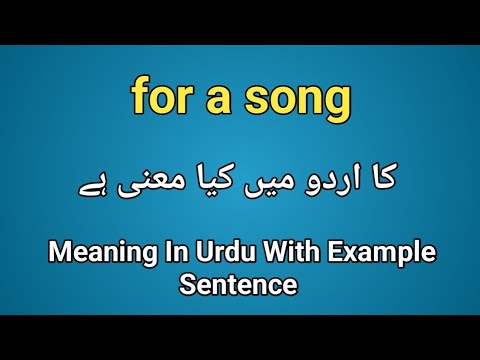 for a song meaning in urdu/hindi | for a song phrase in sentence
