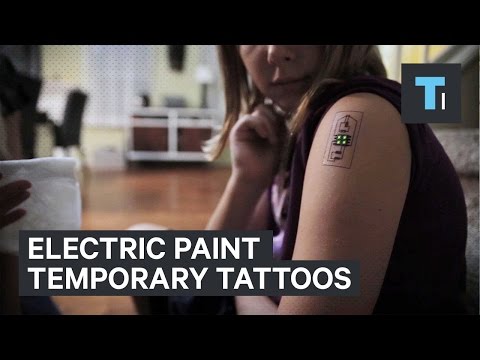 Electric paint temporary tattoos