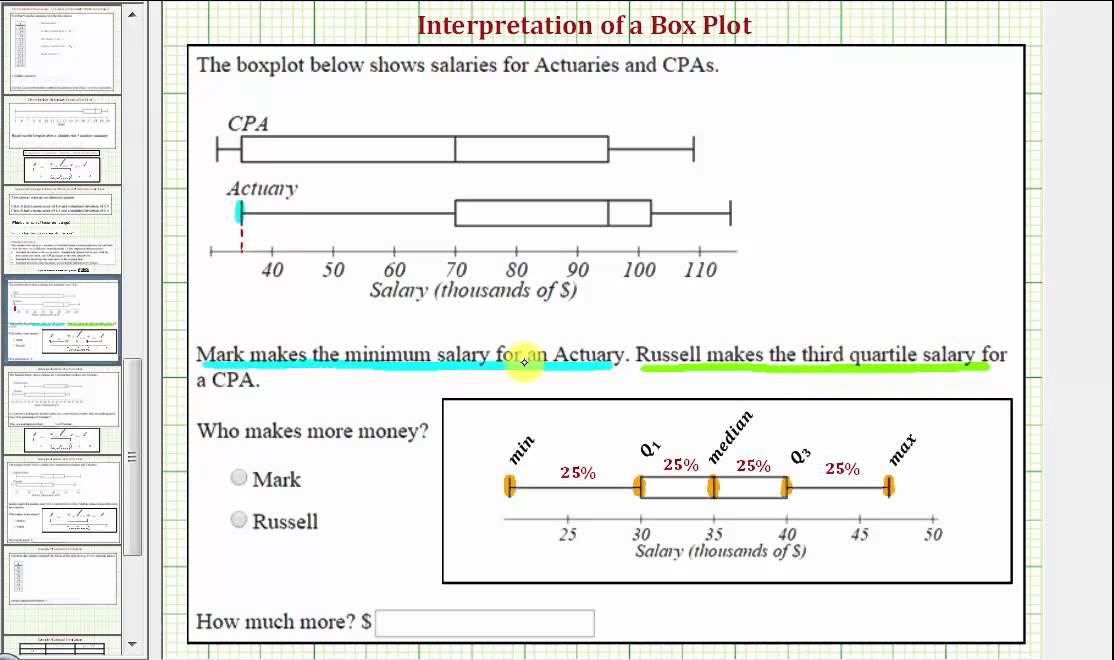 Ex 1:  Compare Two Box Plot Values