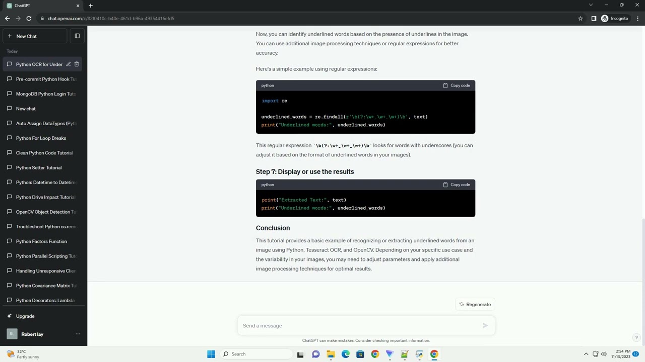 Is there any way to recognise or extract underlined words using python from image