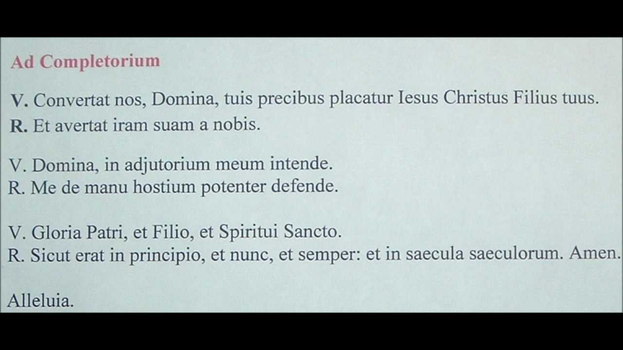 Officium Parvum Conceptionis Immaculatae: Compline