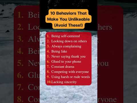 10 Behaviors That Make You Unlikable #SocialTips #SelfAwareness #Shorts