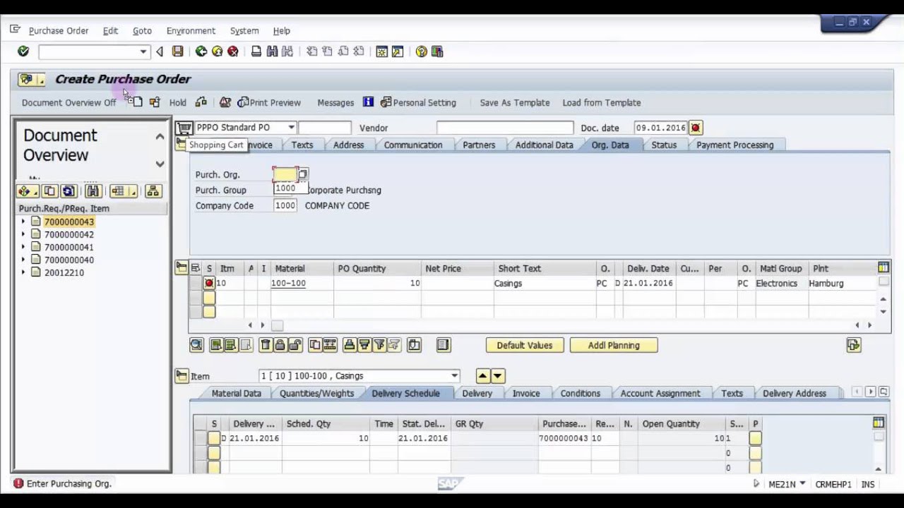 How to create a Purchase Order wrt Purchase Requisition -SAP MM Basic Video